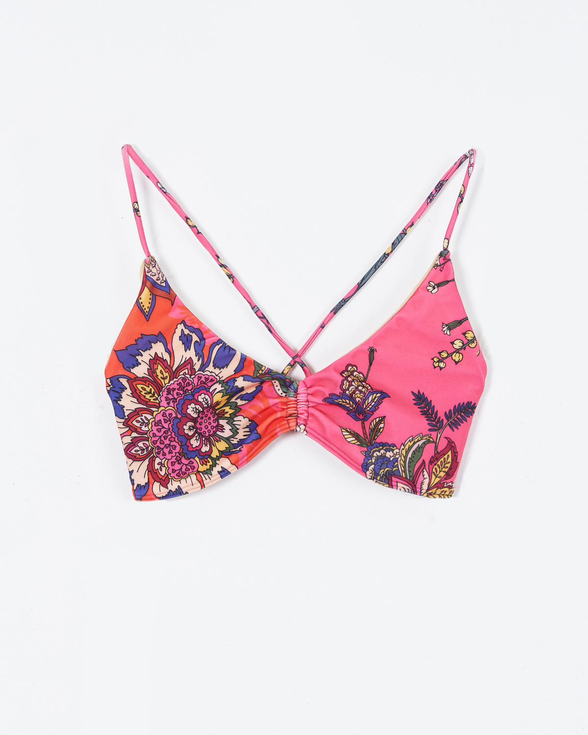 SOUTIEN TIPO TOP CONFECCIONADO EN LYCRA ESTAMPADA. CON FRUNCE EN EL ...